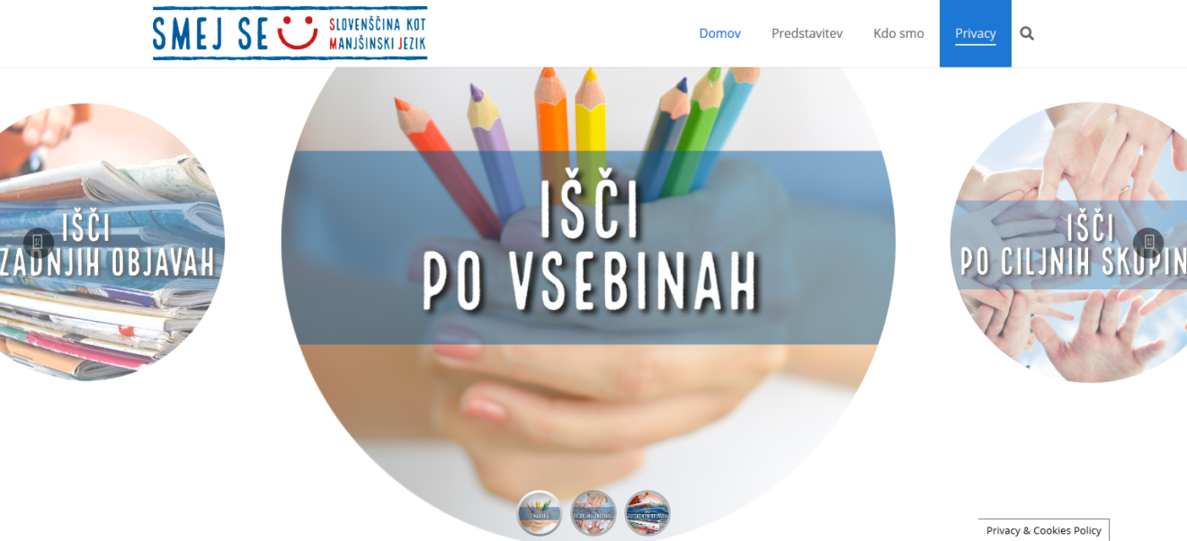 Spletni portal Slovenščina kot manjšinski jezik – SIO